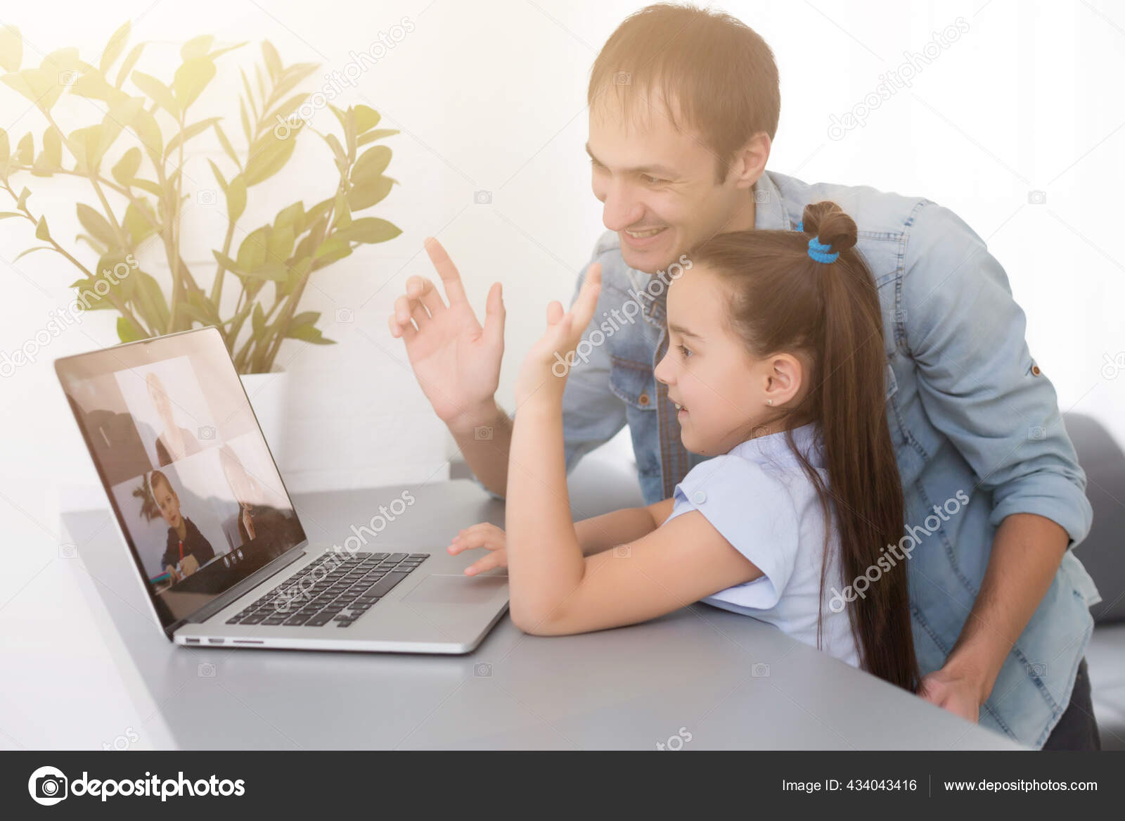 Digital composite of People using a computer with E-Learning ...