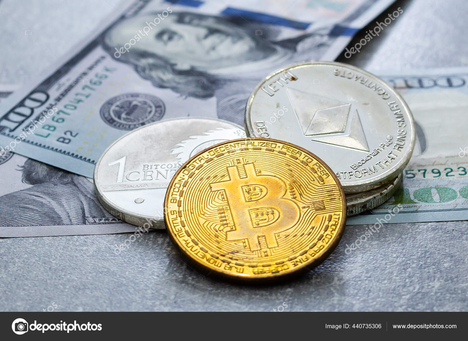 Bitcoin chart on virtual screen money concept.Gold bitcoins with graph ...