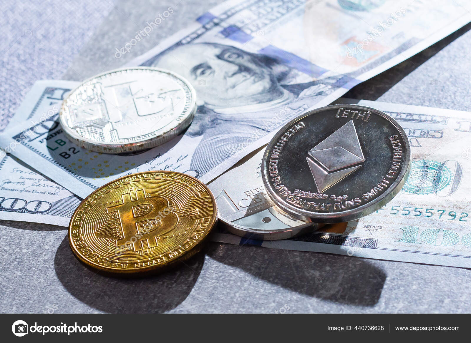 Bitcoin chart on virtual screen money concept.Gold bitcoins with graph ...