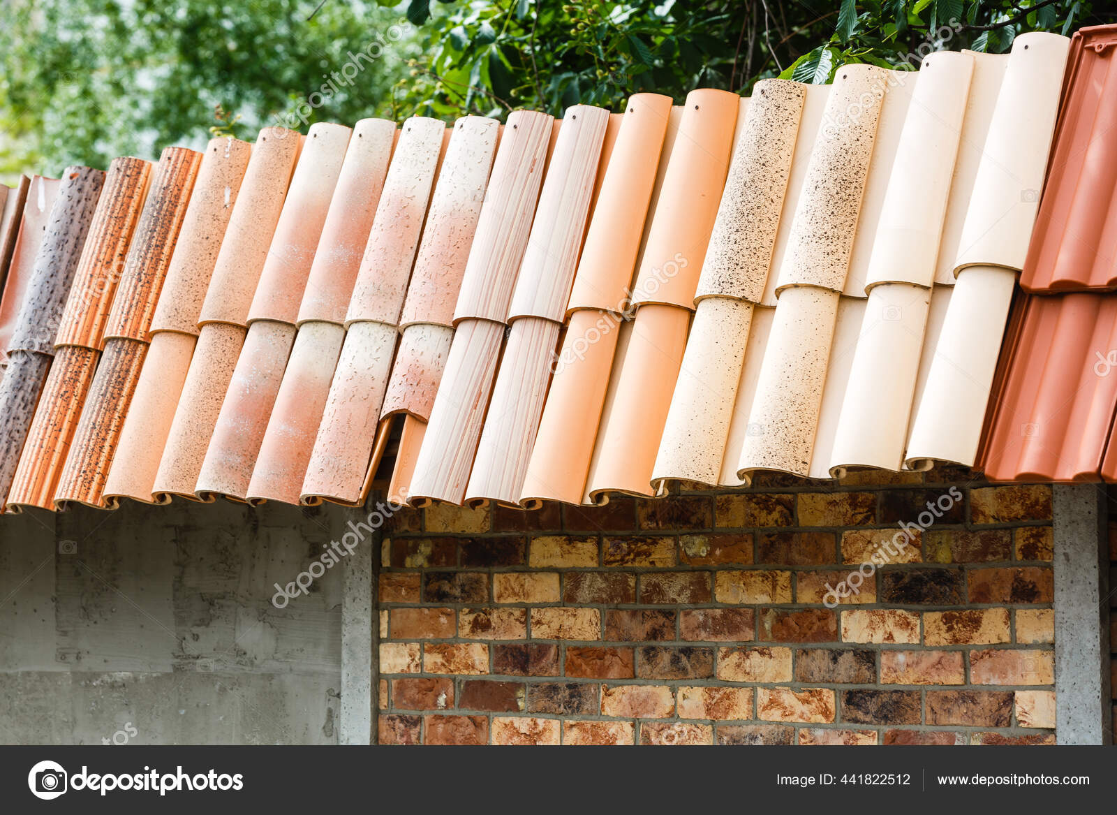Red brick wall house roof details closeup Stock Photo by ©sinenkiy ...