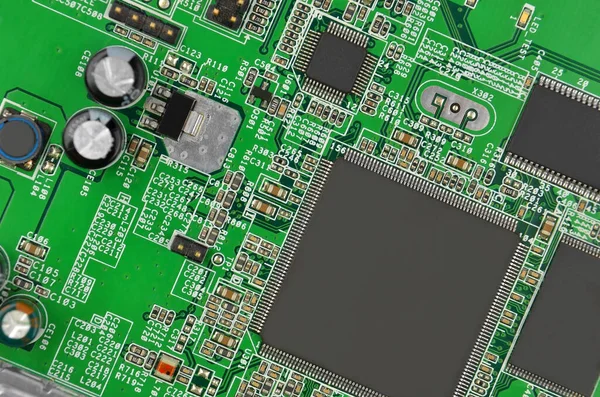 Close up of printed green circuit board - Stock Image - Everypixel