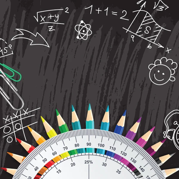 Back to school vector drawing background on chalkboard Stock Vector ...