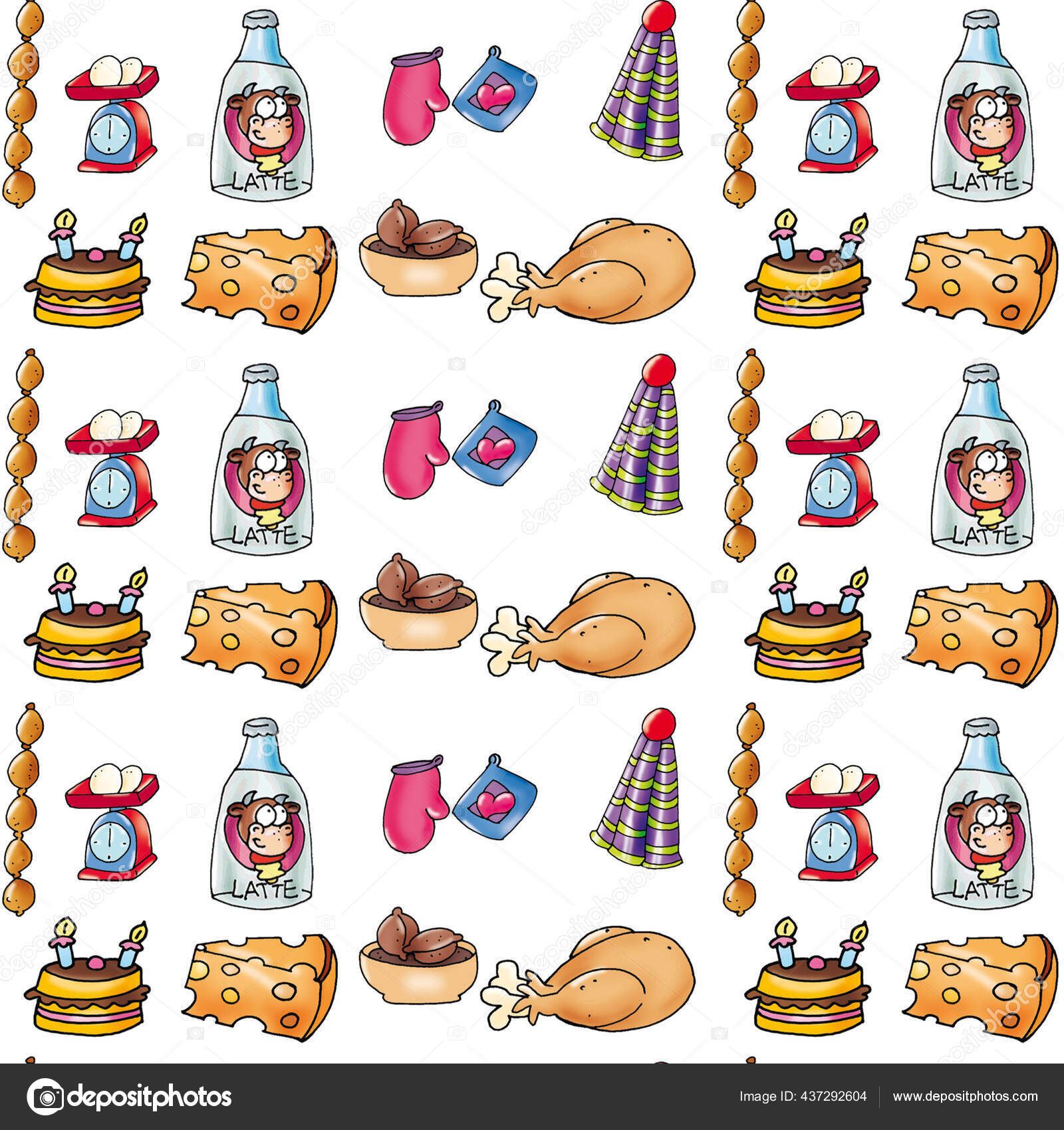 Illustration Repeated Animals Mascots Invented Designs Cards Stock ...