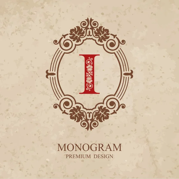 Monogram design, graceful template. Calligraphic elegant line art logo ...