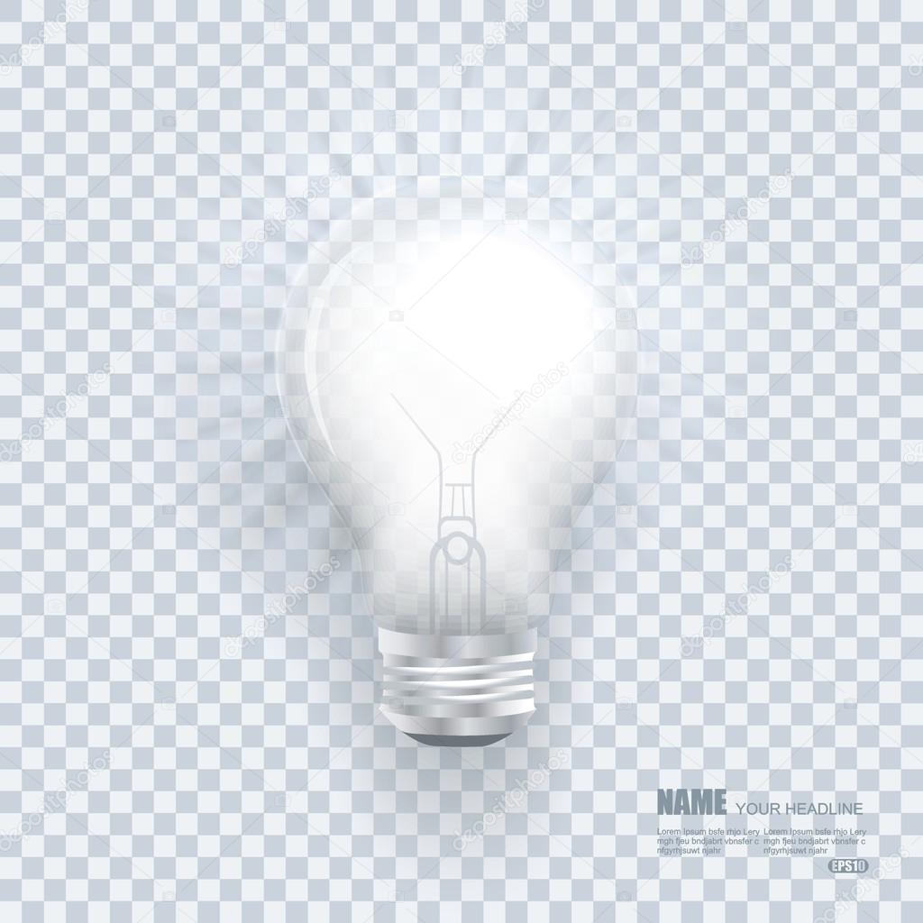 Foco realista con efectos de luz sobre el fondo limpio transparente ...