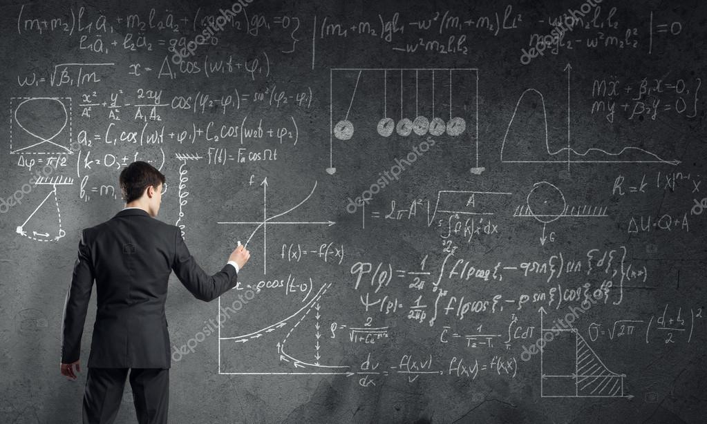 Teacher drawing formulas — Stock Photo © Khakimullin #103114740