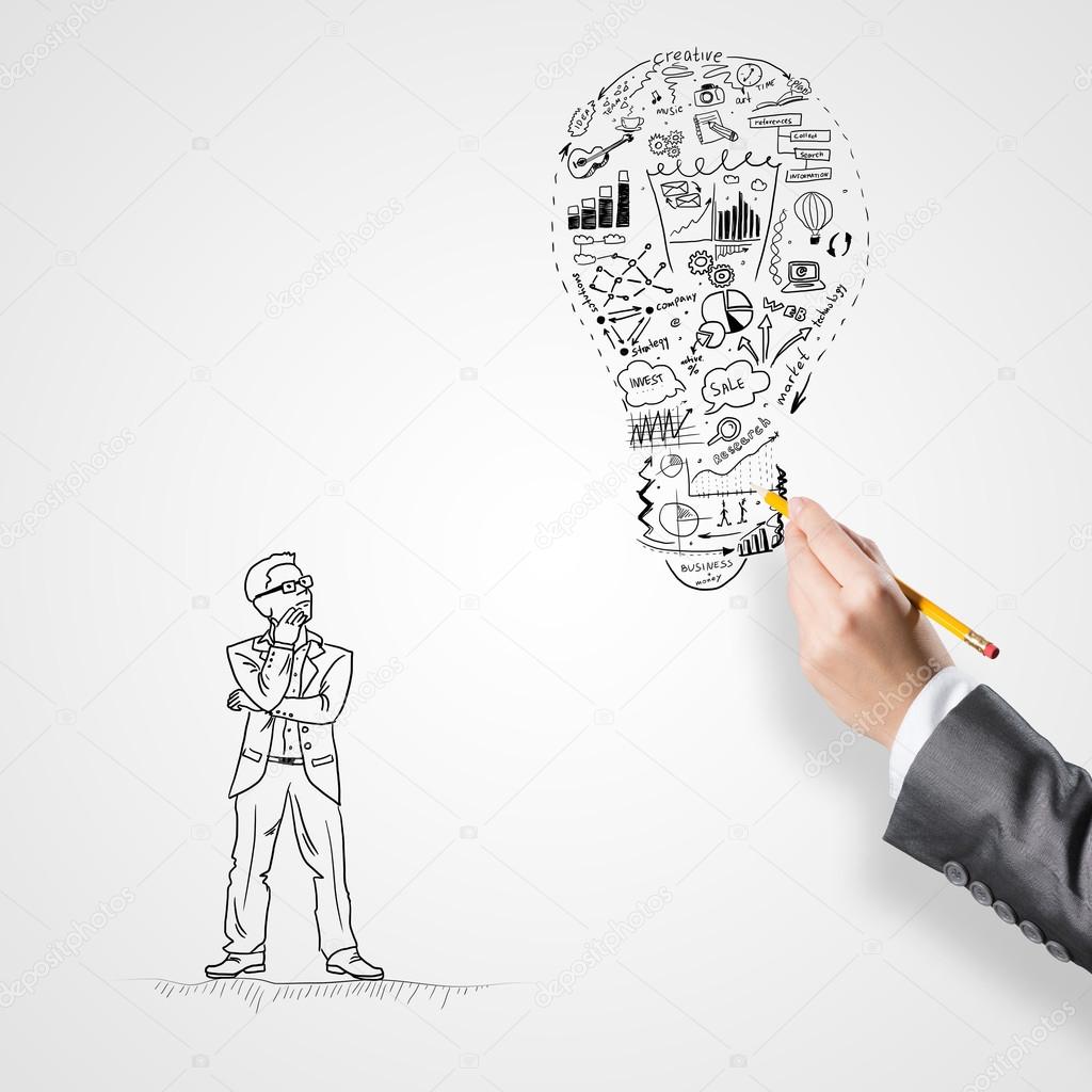 Dessin à la main esquisses de stratégie d'entreprise image libre de ...