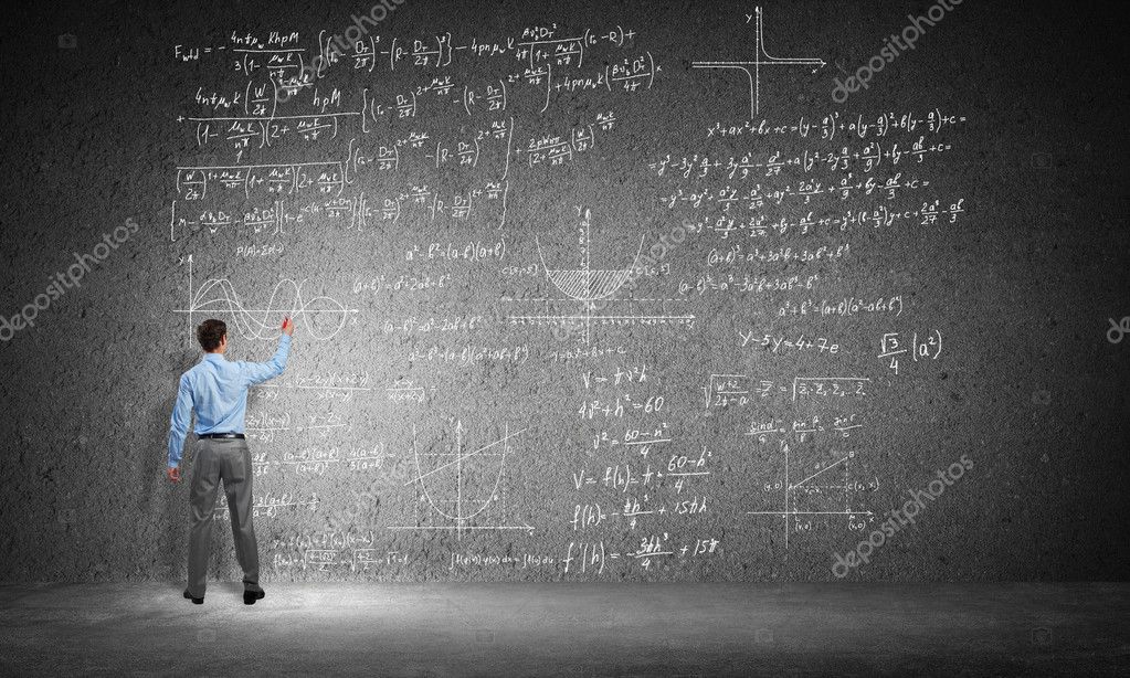 Man drawing formulas — Stock Photo © Khakimullin #106056710
