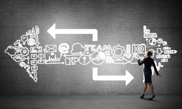 Woman throwing light on her ideas — Stock Photo © Khakimullin #119988984