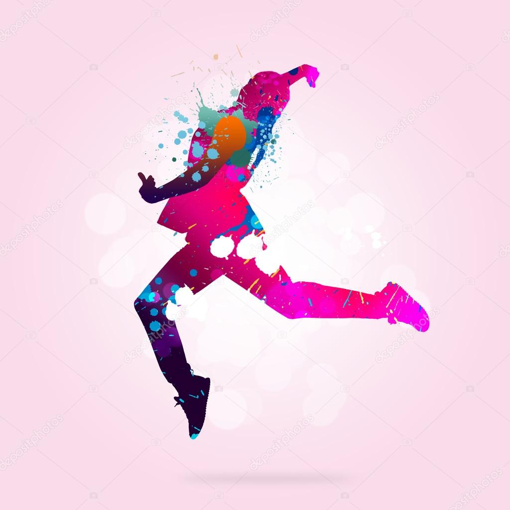 Colorful silhouette of dancer Stock Photo by ©Khakimullin 86520580