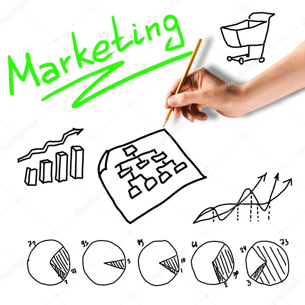Hand drawing business networking plan — Stock Photo © Khakimullin #89100274