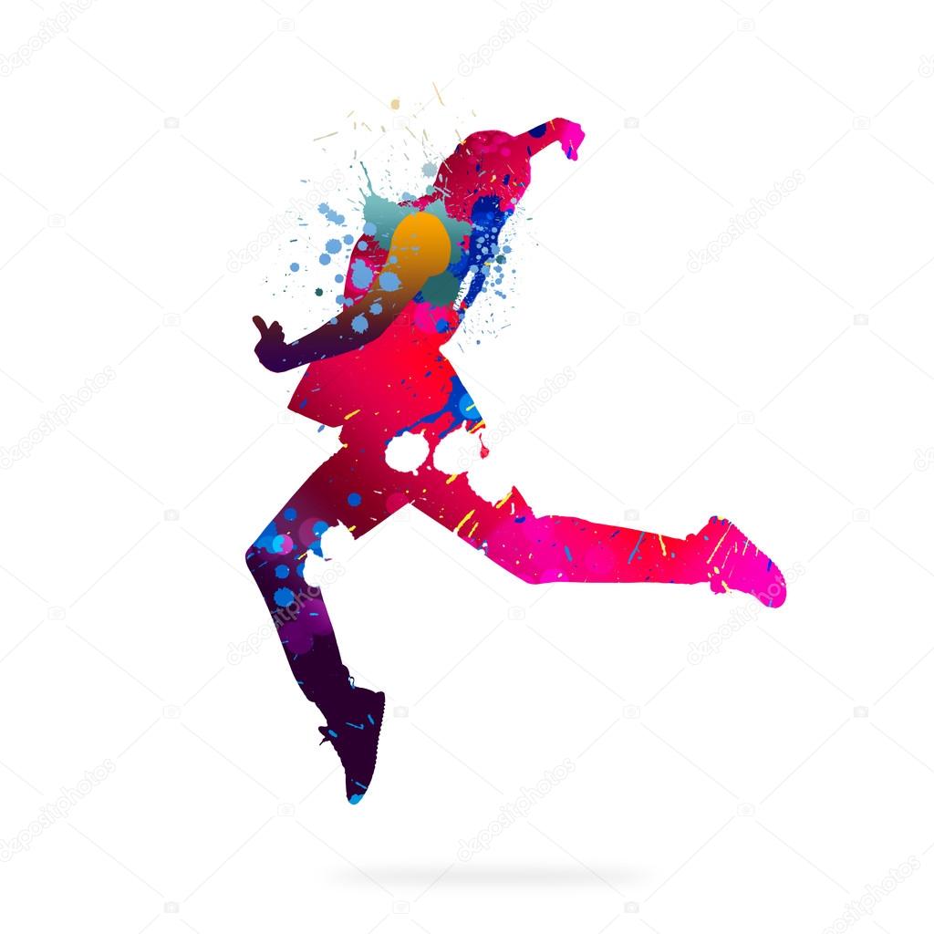 Colorful dancing silhouette Stock Photo by ©Khakimullin 93100192