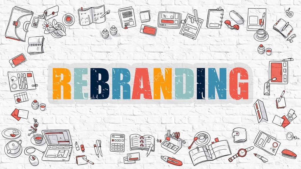 Rebranding Concept with Doodle Design Icons. Stock Illustration by ...