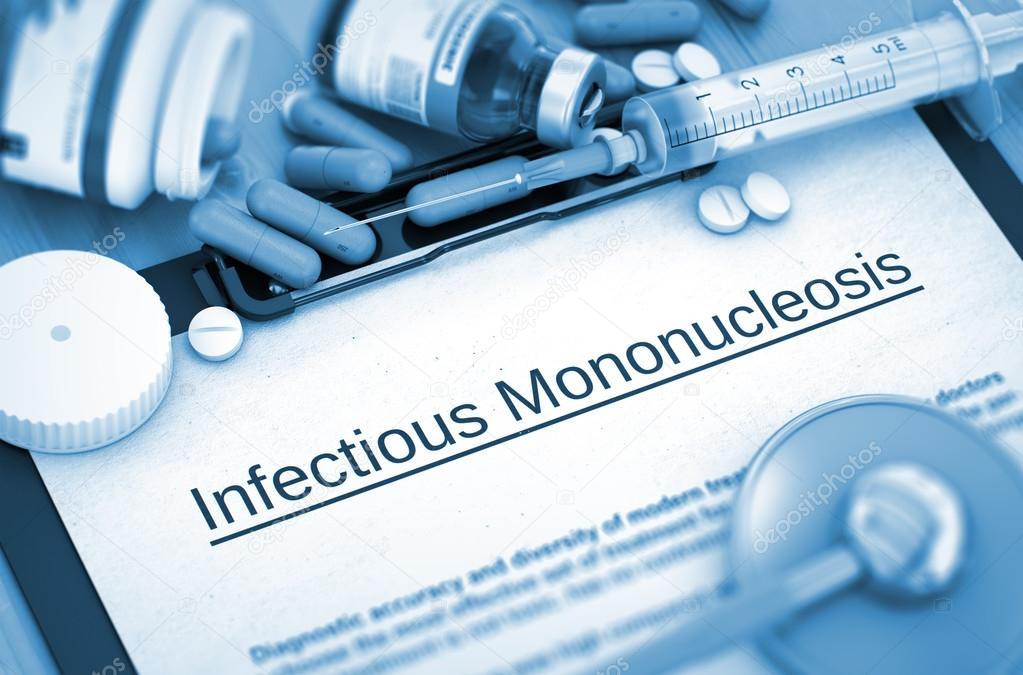 Diagnóstico de Mononucleose Infecciosa. Conceito Médico. Renderização ...