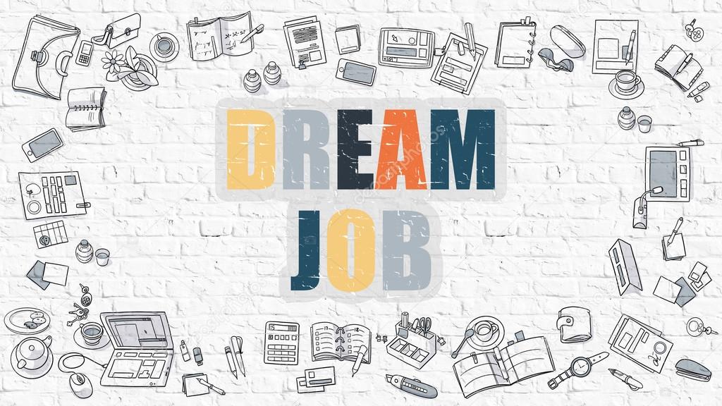 Dream Job Concept with Doodle Design Icons. Stock Illustration by ...