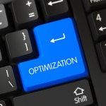 Blue Optimization keyboard key, business background Stock Photo by ...