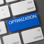 Blue Optimization keyboard key, business background Stock Photo by ...