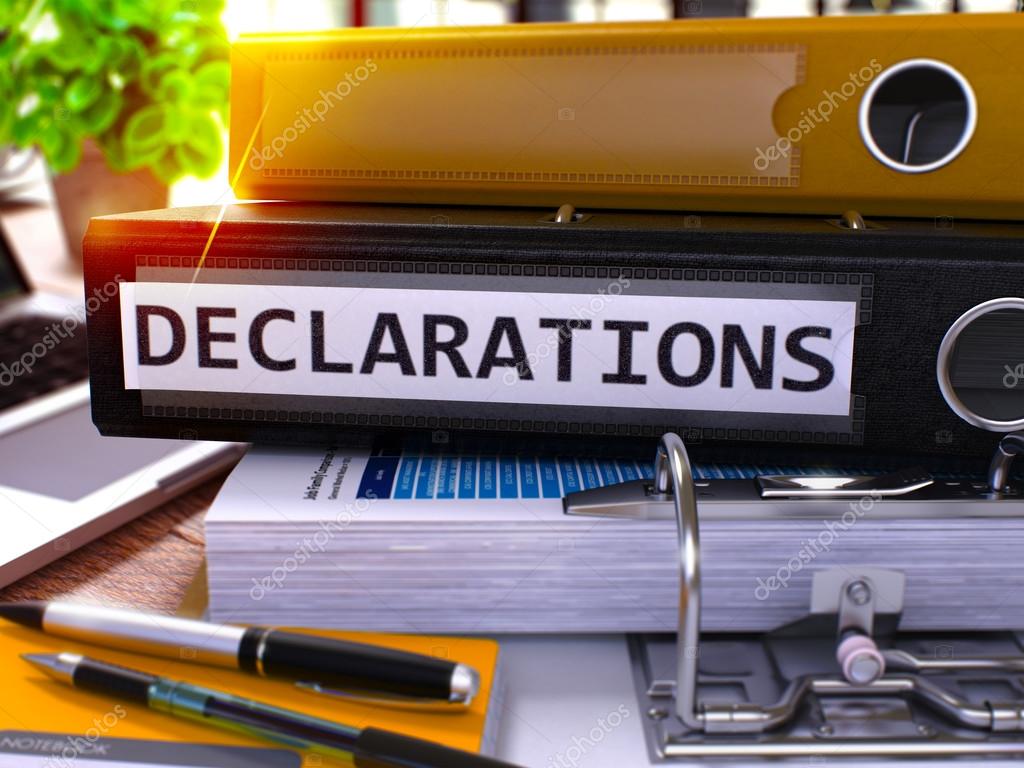 Declarations on Black Ring Binder. Blurred, Toned Image. Stock Photo by ...