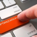 Blue Optimization keyboard key, business background Stock Photo by ...