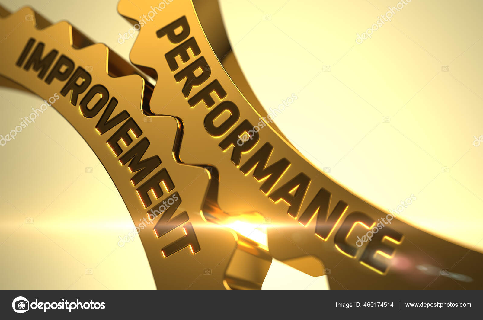 Performance Improvement Concept. Golden Metallic Gears. Stock Photo by ...