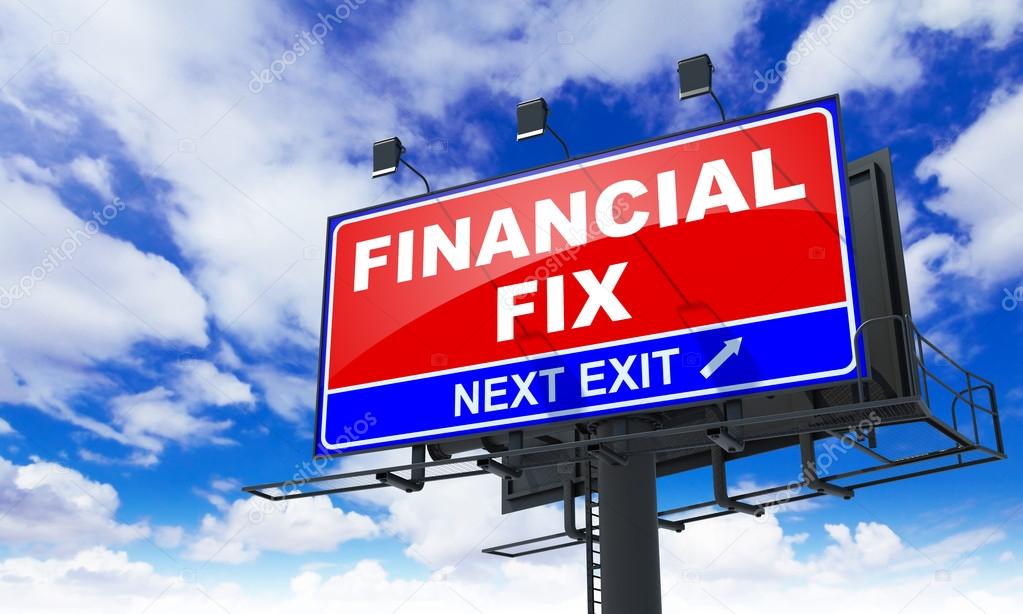 Financial Fix on Red Billboard. Stock Photo by ©tashatuvango 52300131