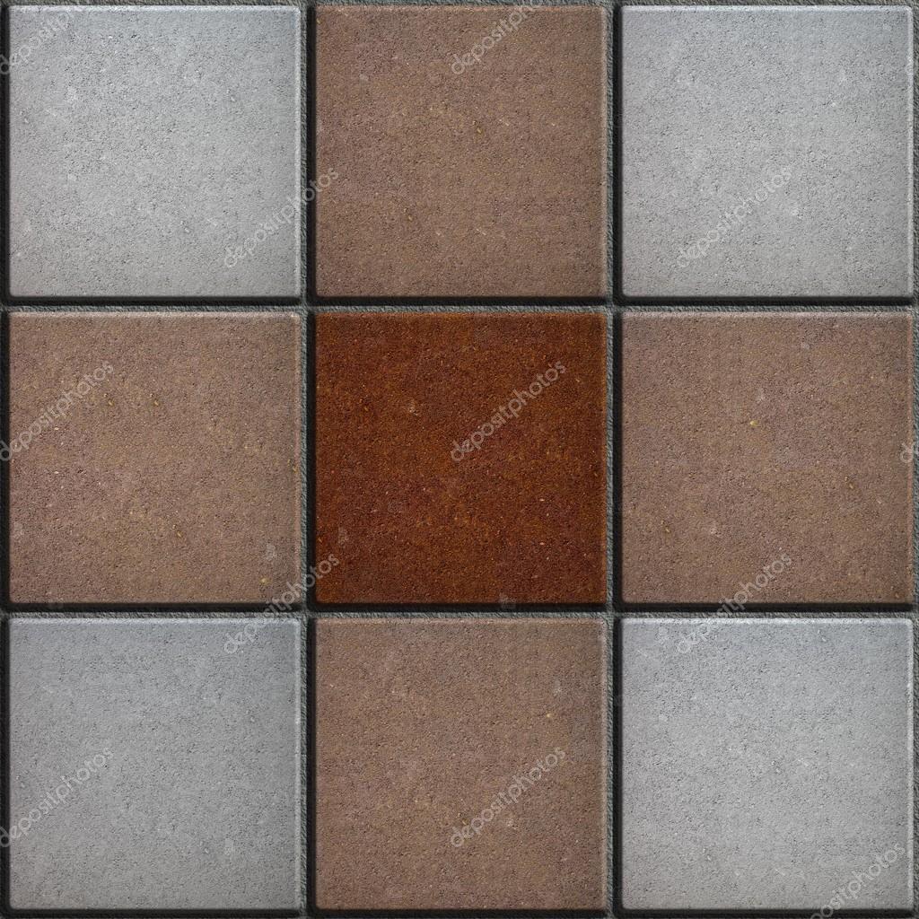 Three Colors Brick Pavers. Seamless Texture. Stock Photo by ...