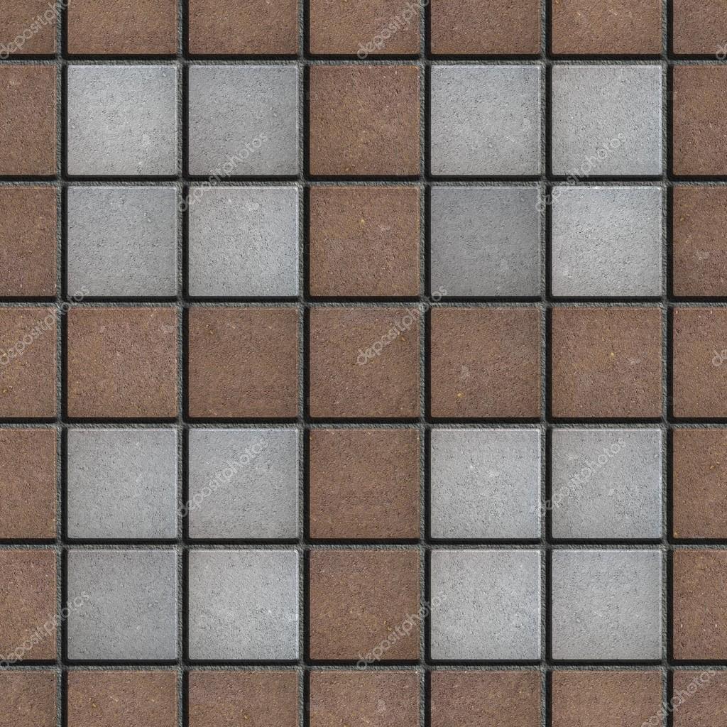 Brown-Gray Square Brick Pavers. Seamless Texture. — Stock Photo ...
