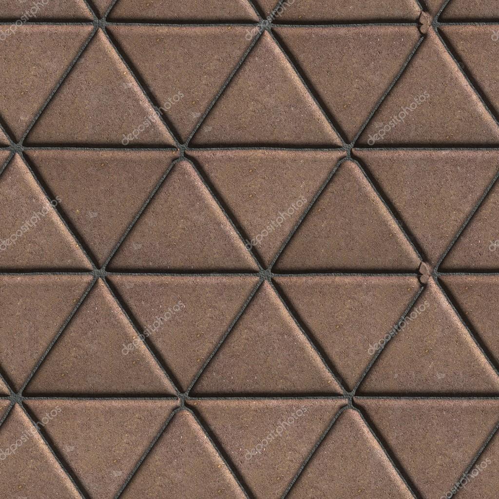 Paving Slabs Brown Pattern of Small Triangles. — Stock Photo ...