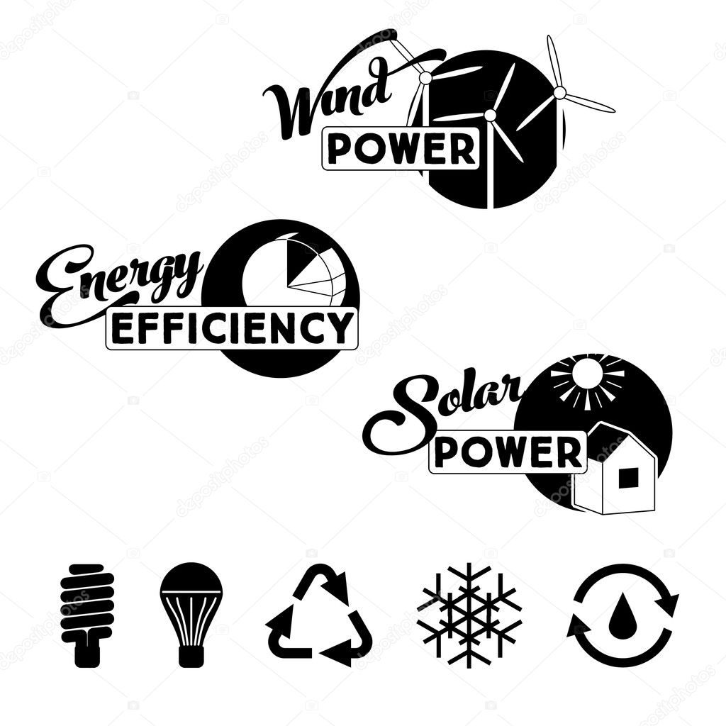 Alternative energy labels and badges Stock Vector Image by ©kotokomi ...