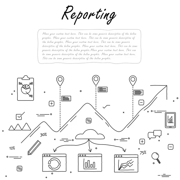 Financial report doodle concept Vector Art Stock Images | Depositphotos