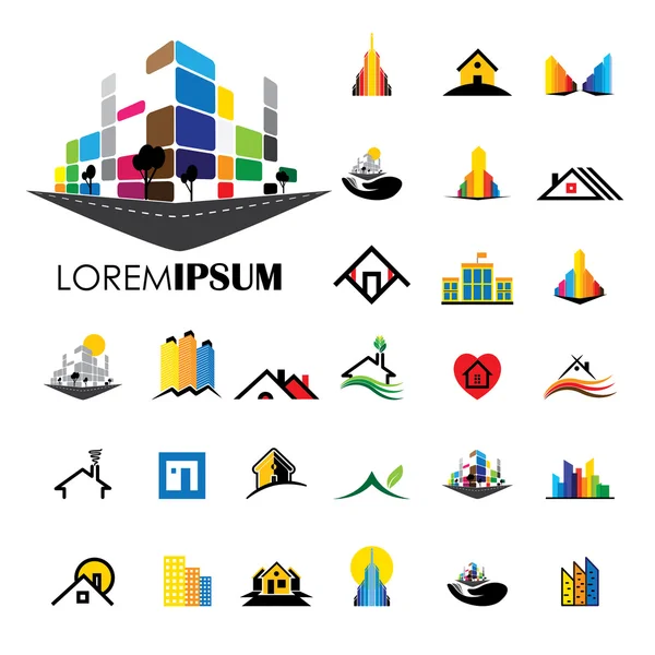 home and house building architecture vector logo icons - Stock Image ...