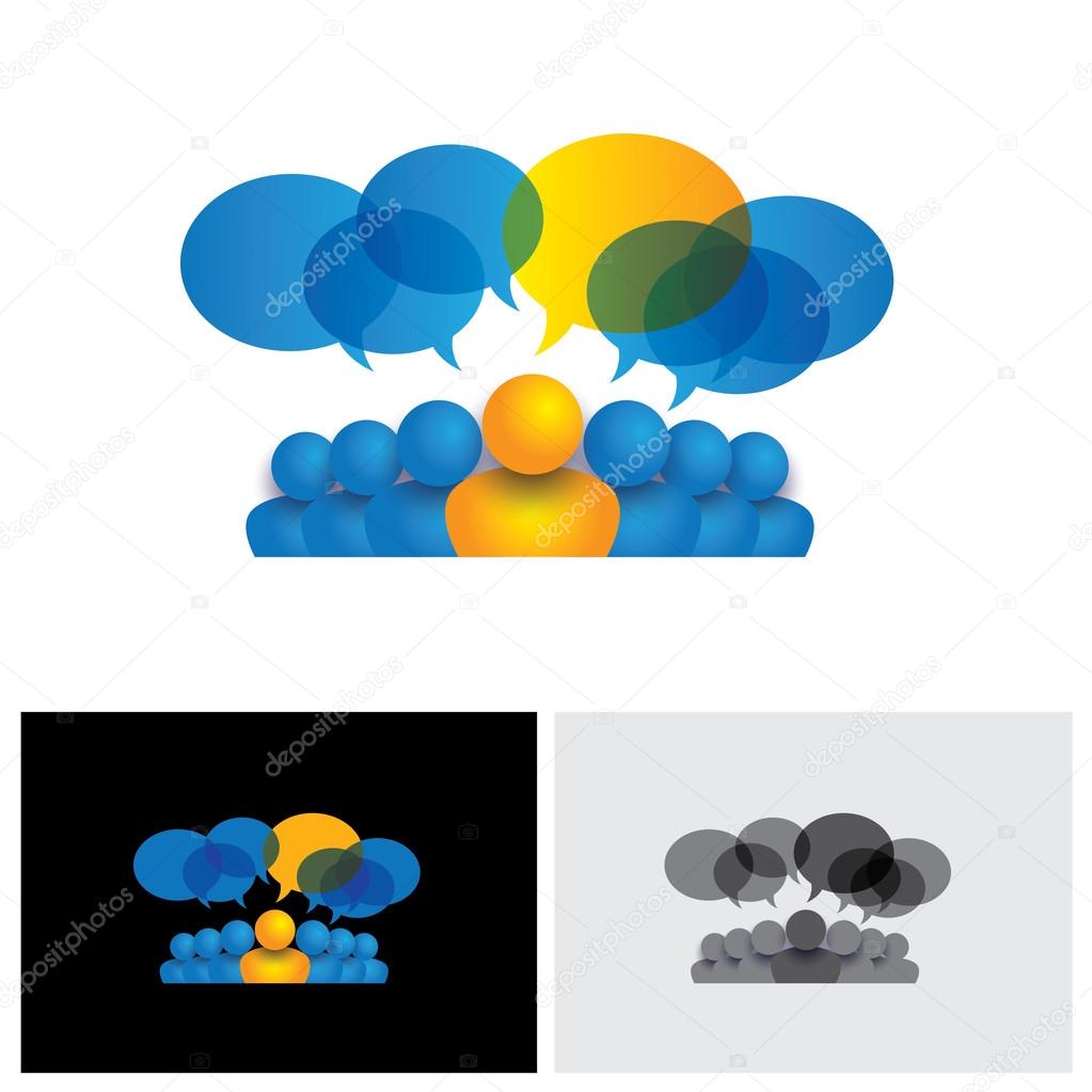 Leader & leadership concept or manager & office staff vector ico Stock ...