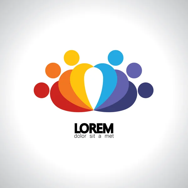 Abstract people team & teamwork - vector logo icon Stock Vector Image ...