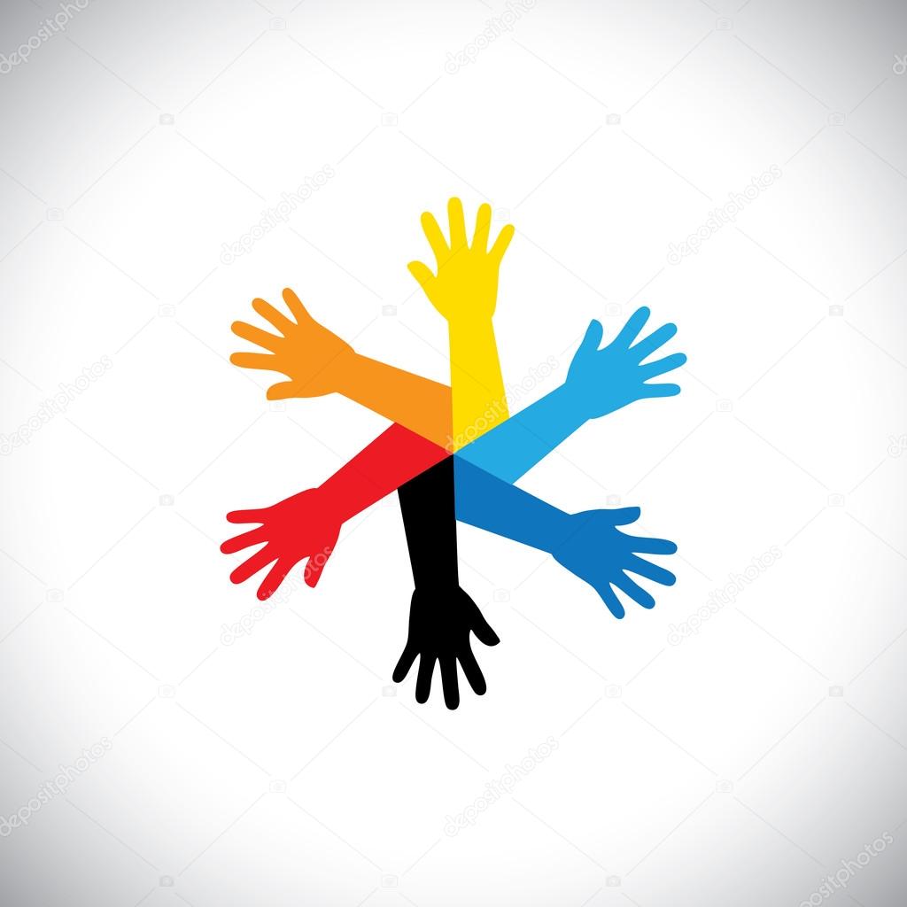 concepto vector icono de las manos como un círculo. 2022