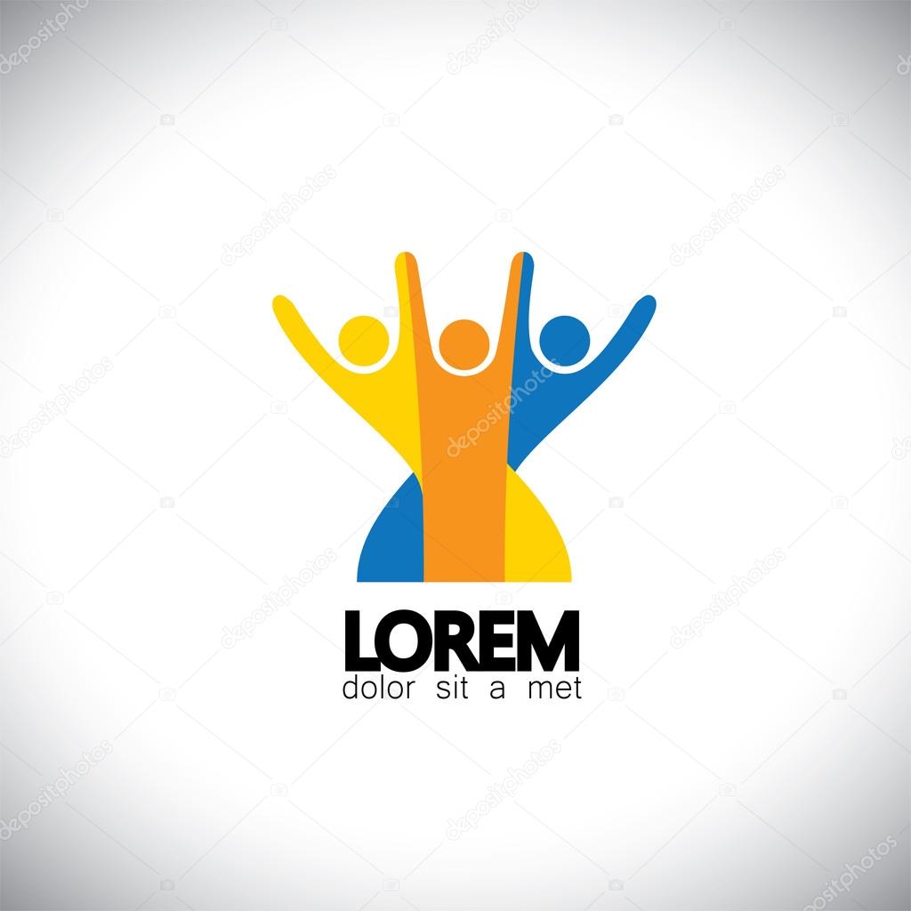 Concept vector icon of happy friends together — Stock Vector © smarnad ...