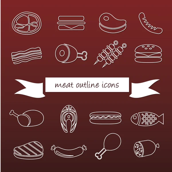 Meat and sausage icons Stock Vector Image by ©bioraven #30299431