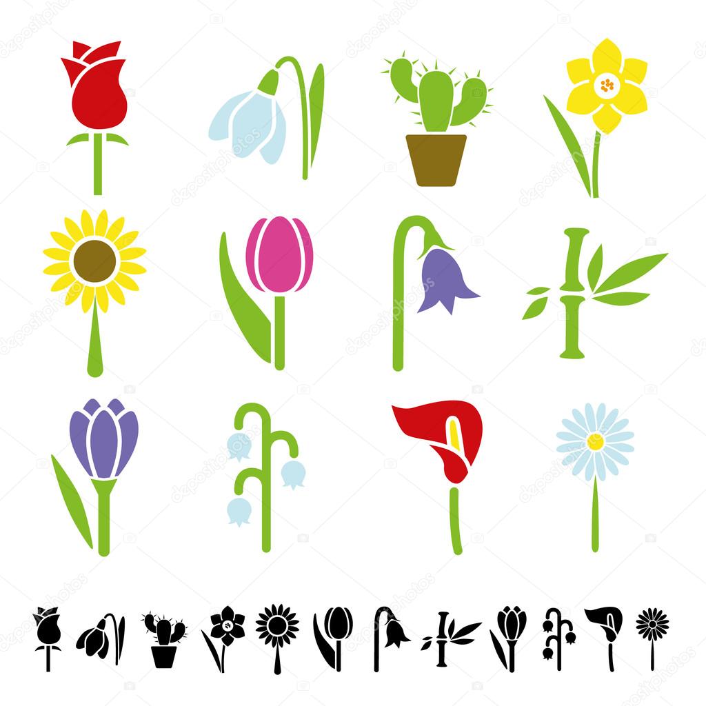 Flower icons Stock Vector by ©glorcza 61518685