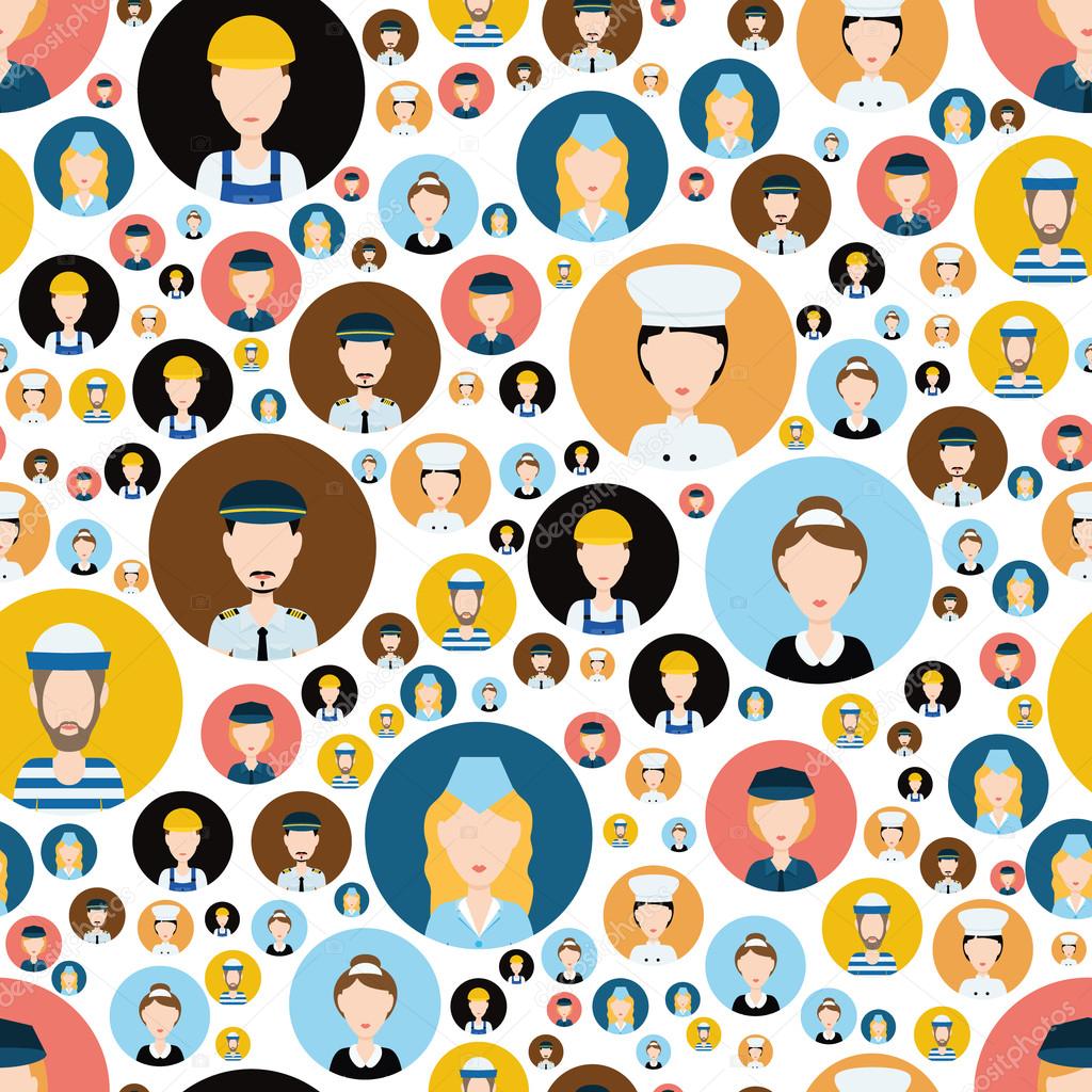 People head seamless pattern Stock Vector by ©glorcza 66226553