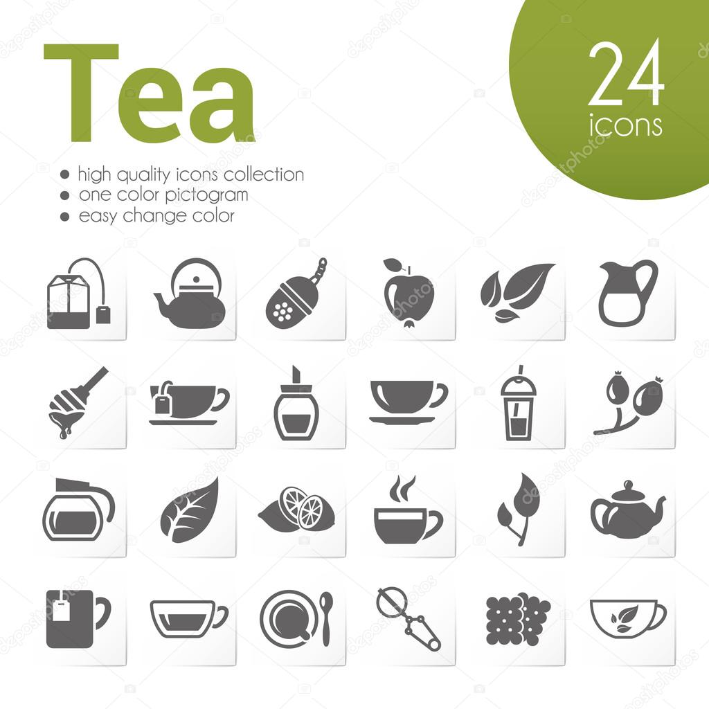Tea icons — Stock Vector © glorcza #72929427