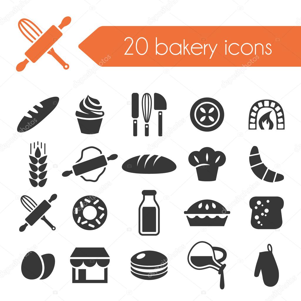 Bakery Icons — Stock Vector © Glorcza 77859726