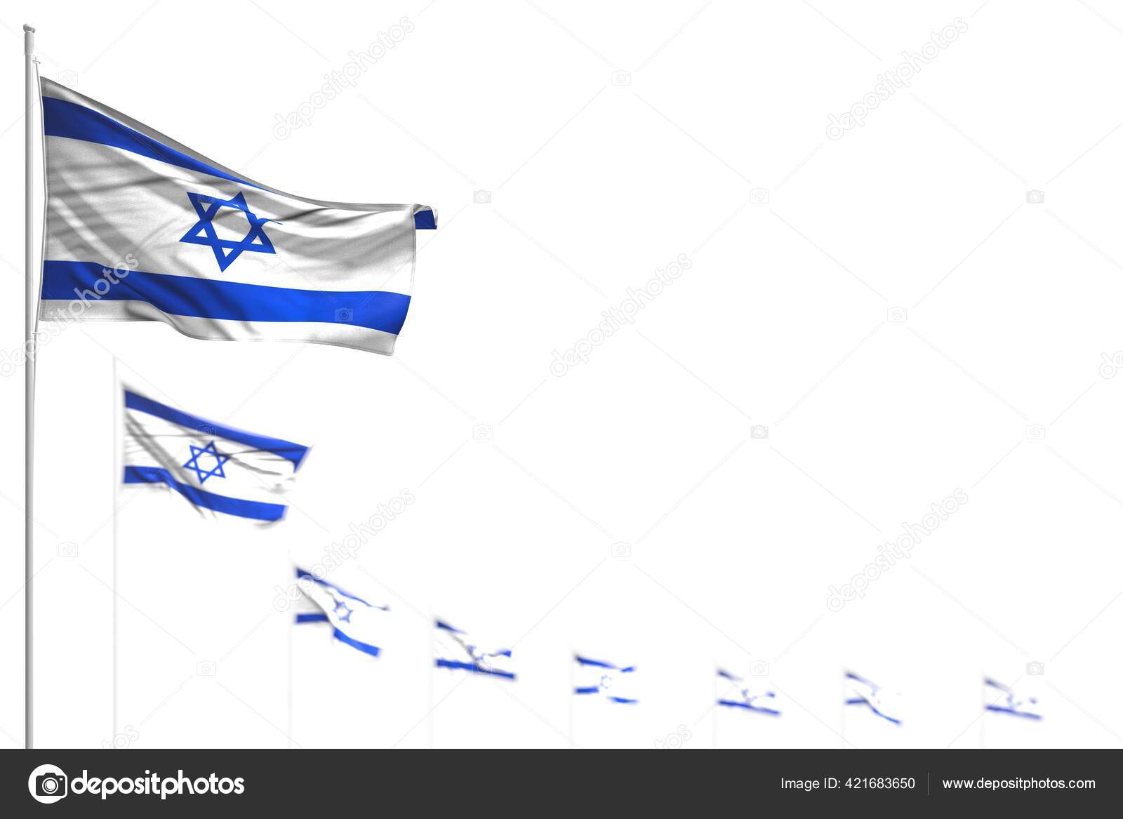 Cute Israel Isolated Flags Placed Diagonal Illustration Soft Focus ...