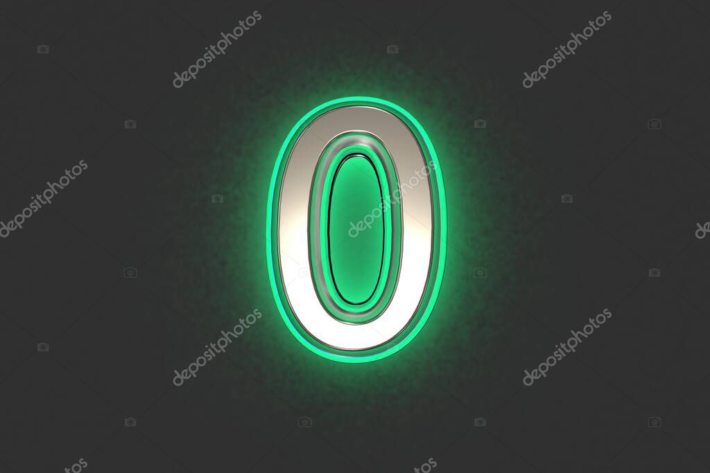 Plata metálica con contorno esmeralda y alfabeto de retroiluminación ...