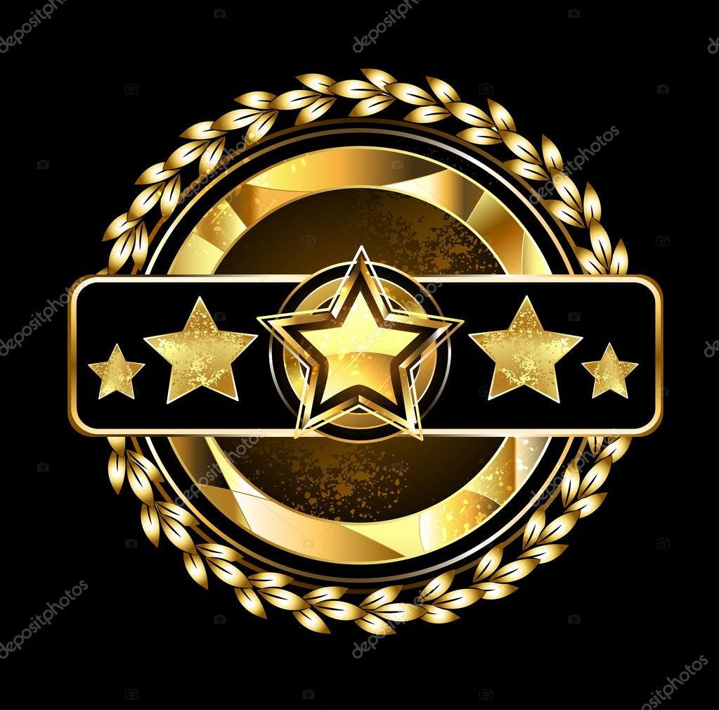 Emblem with golden stars Stock Vector Image by ©blackmoon979 #67018503