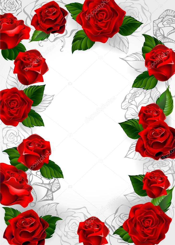 Marco de rosas rojas Vector de stock #77130213 de ©blackmoon979