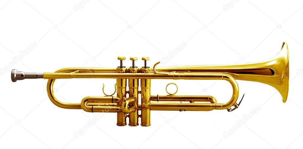 Trumpet on white background Stock Photo by ©botahoratiu 81827886