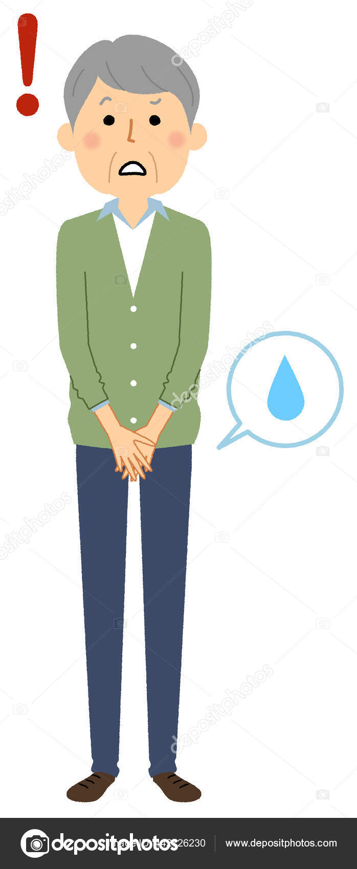 Incontinence Elderly Man Illustration Elderly Man Who Has Incontinence ...