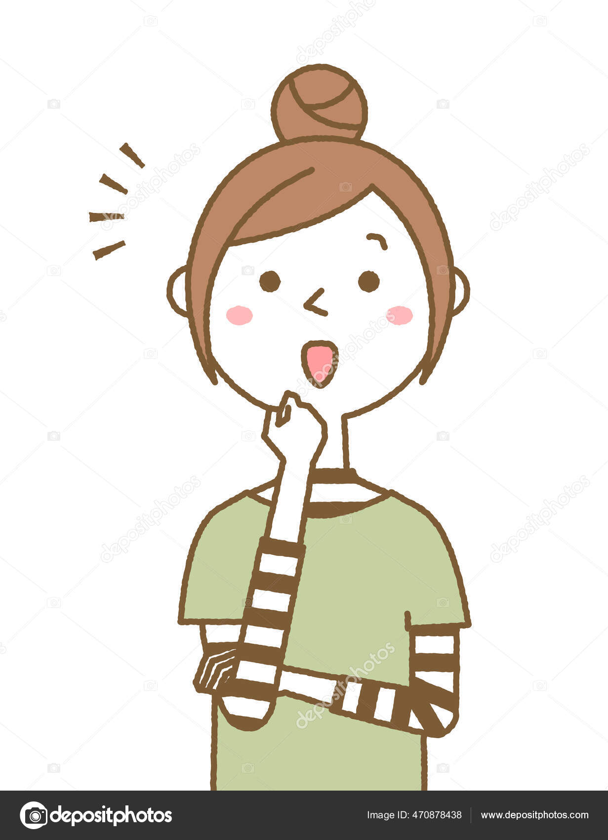 Young Woman Notice Illustration Young Woman Who Notices Stock Vector ...