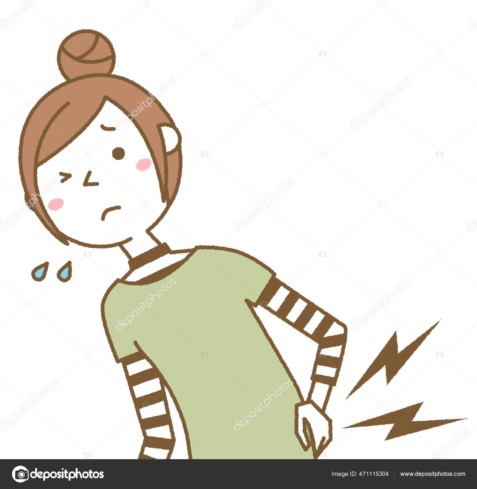 Young Woman Backache Illustration Young Woman Who Has Backache Stock ...