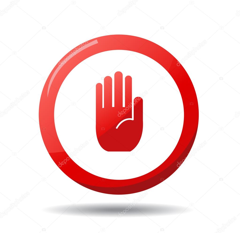 No entry hand sign on white background Stock Vector by ©nezezon 93029926