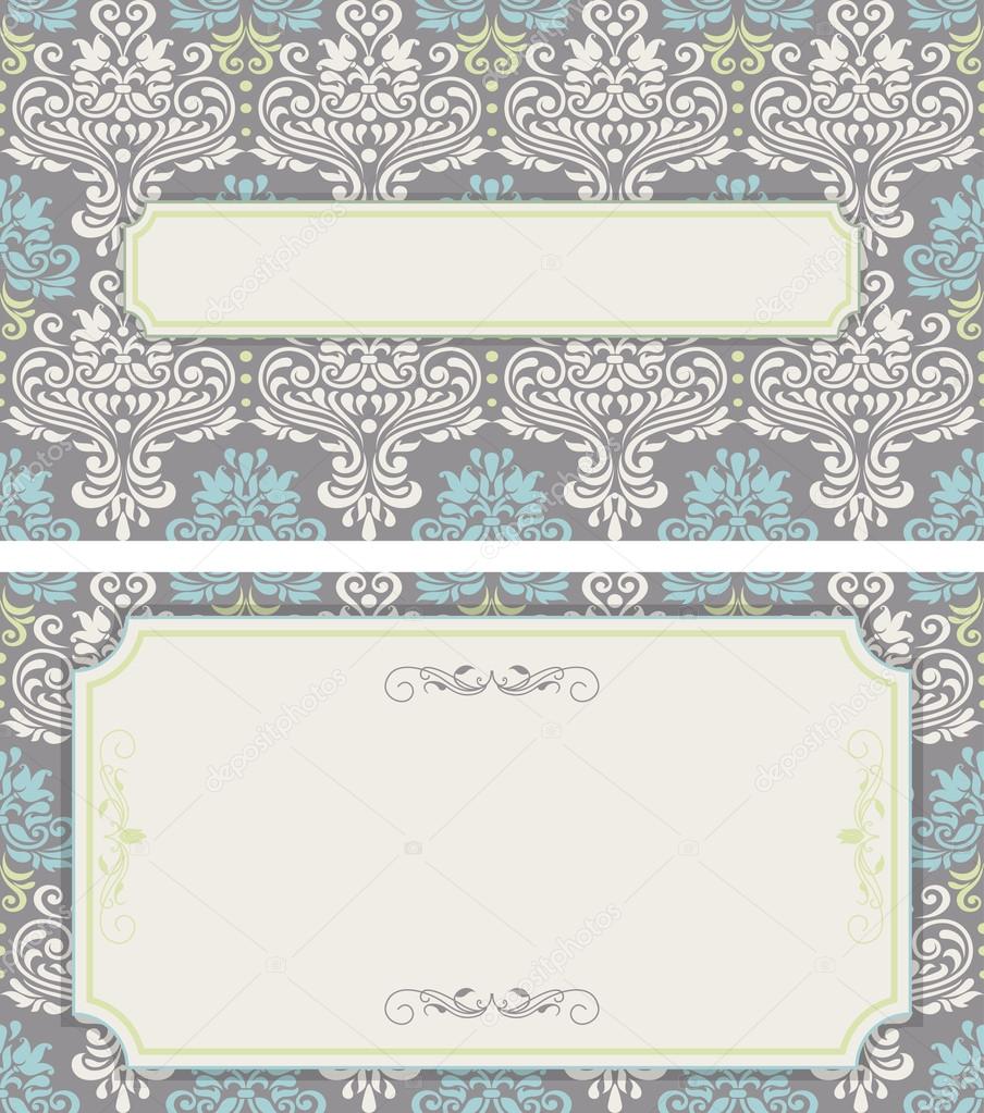 Vintage frame on victorian seamless background Stock Vector Image by ...